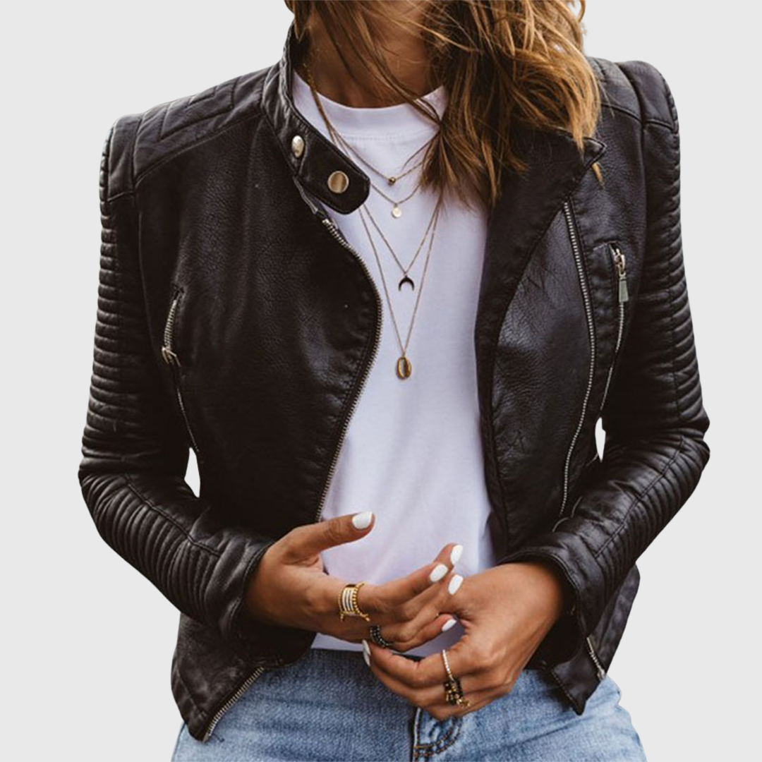 Janet | Genuine Leather Jacket – Harrison & Evelyn Boston